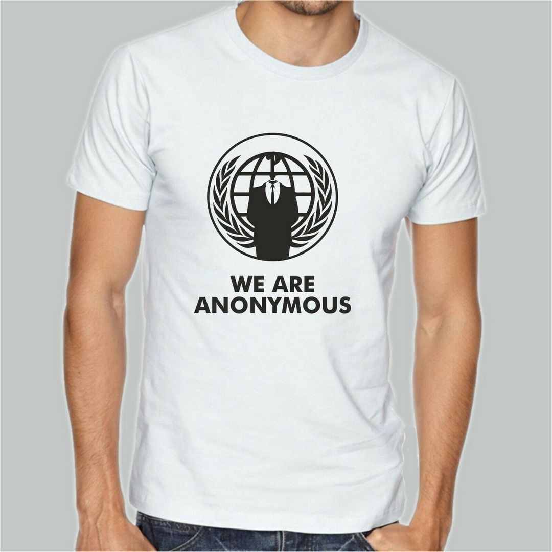 T-Shirt ANONYMOUS 2 expect us hacker bianca o nera idea regalo ...